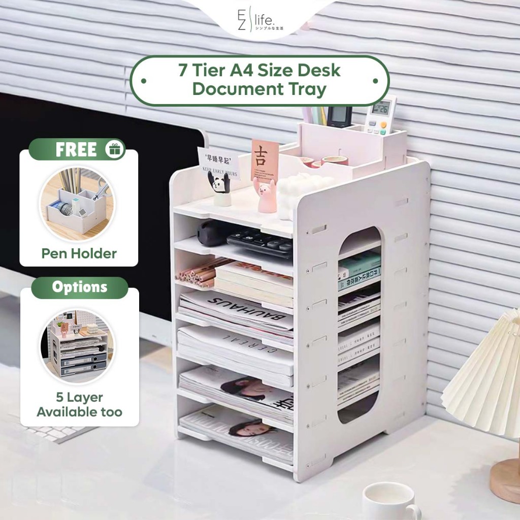 Dulang Kertas Ezlife A4 PAPER TRAY/ 5/7 TIERS DOCUMENT RACK/ DESKTOP ...