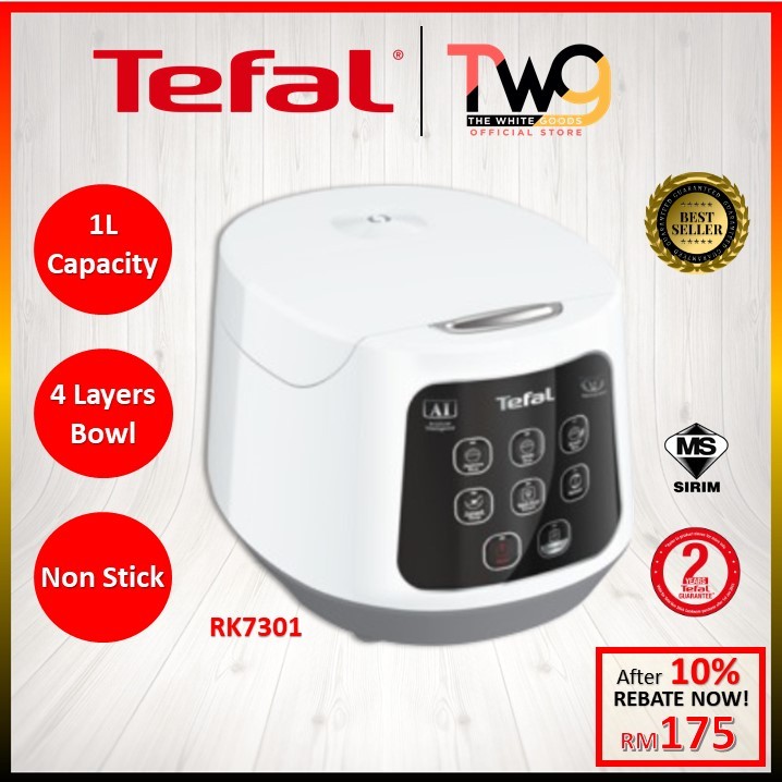 [Express Shipping] Tefal 1.0L (6 Cups) Easy Compact AI Smart Rice Cooker RK730 RK7301 Porridge ...