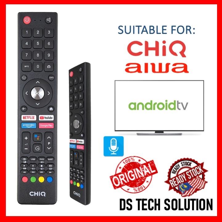 ORIGINAL CHIQ / AIWA SMART ANDROID TV REMOTE CONTROL REPLACEMENT WITH ...
