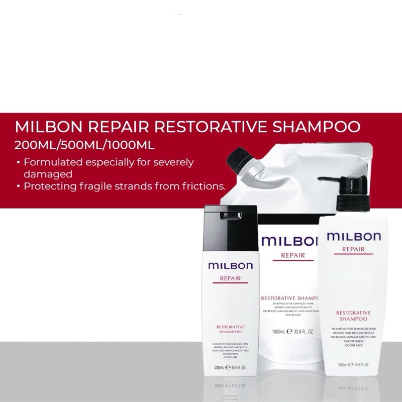 Global Milbon Repair Restorative Shampoo /Treatment 1000ml | Shopee Malaysia