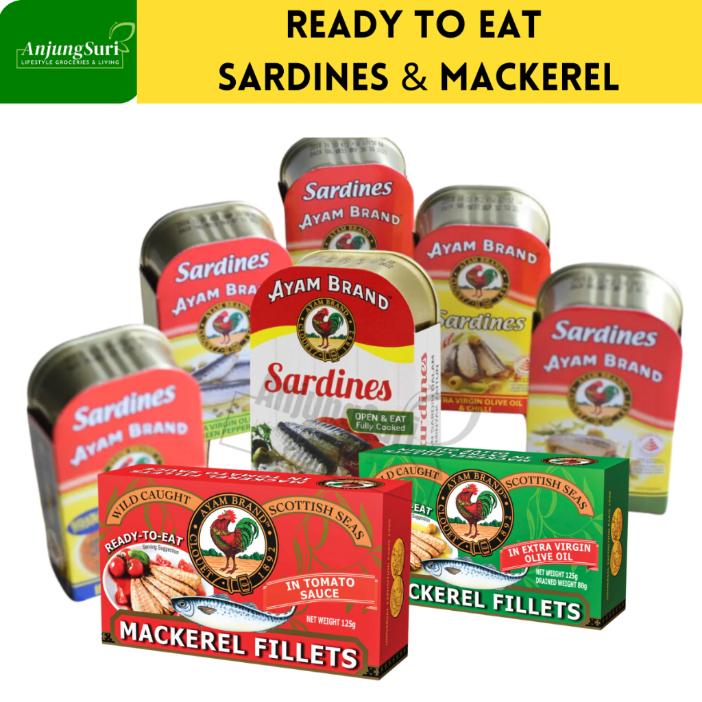 Ayam Brand Sardine Extra Virgin Olive Oil Chilli Mackerel Fillets In ...