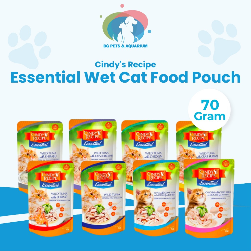 Cindy's Recipe Essential Wet Cat Food Pouch 70G / Cat Wet Food | Shopee ...