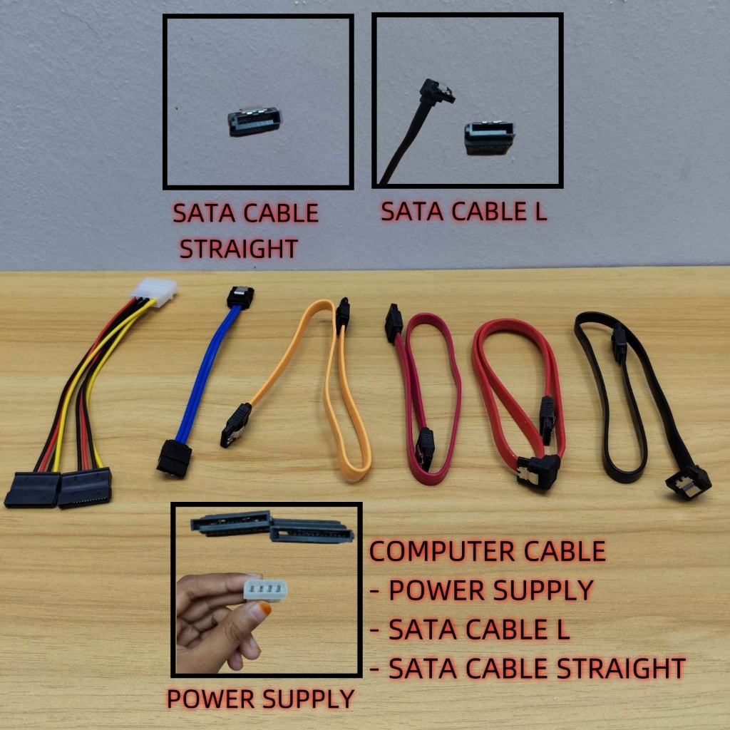 WIRE COMPUTER CABLE SATA / POWER SUPPLY 4PIN SOCKET / SATA CABLE L ...