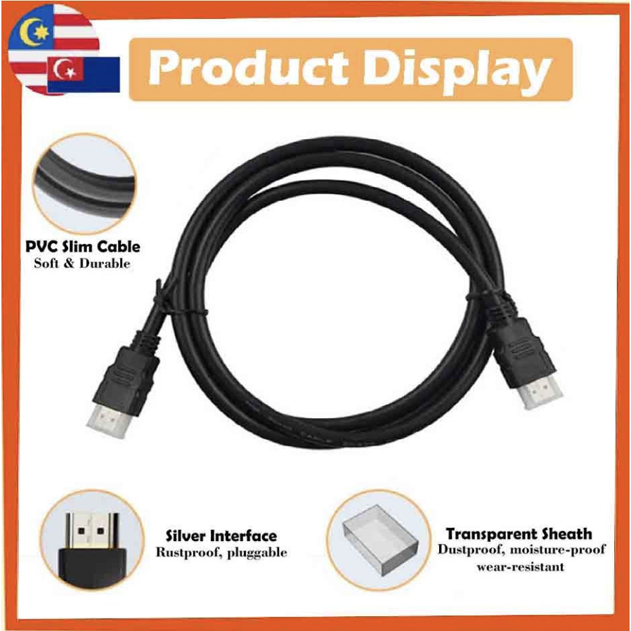 HDMI Cable 1080 FULL HD High Speed HDMI For Laptop Monitor Projector ...