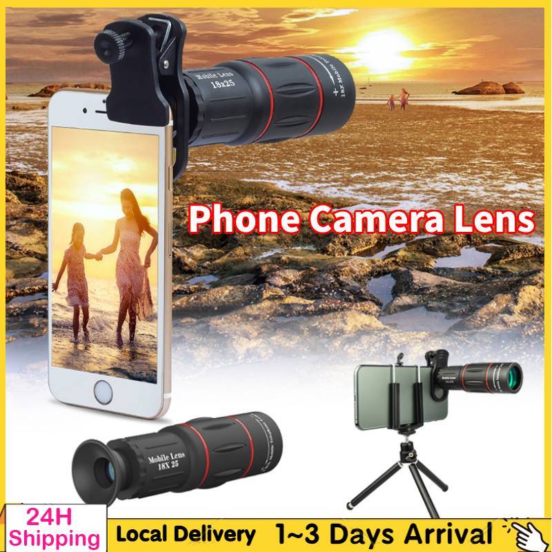 🔭APEXEL 18x25 Lens Outdoors Monocular Zoom HD Cell Phone Camera Lens ...