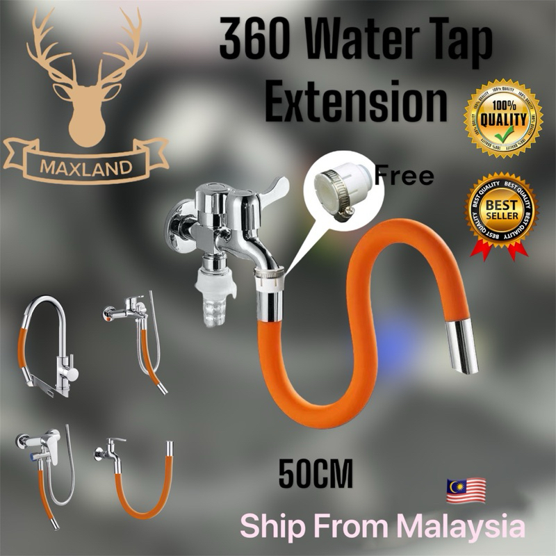 Adjustable Water Tap Extension 360 Rotate Faucet Extension Extender ...