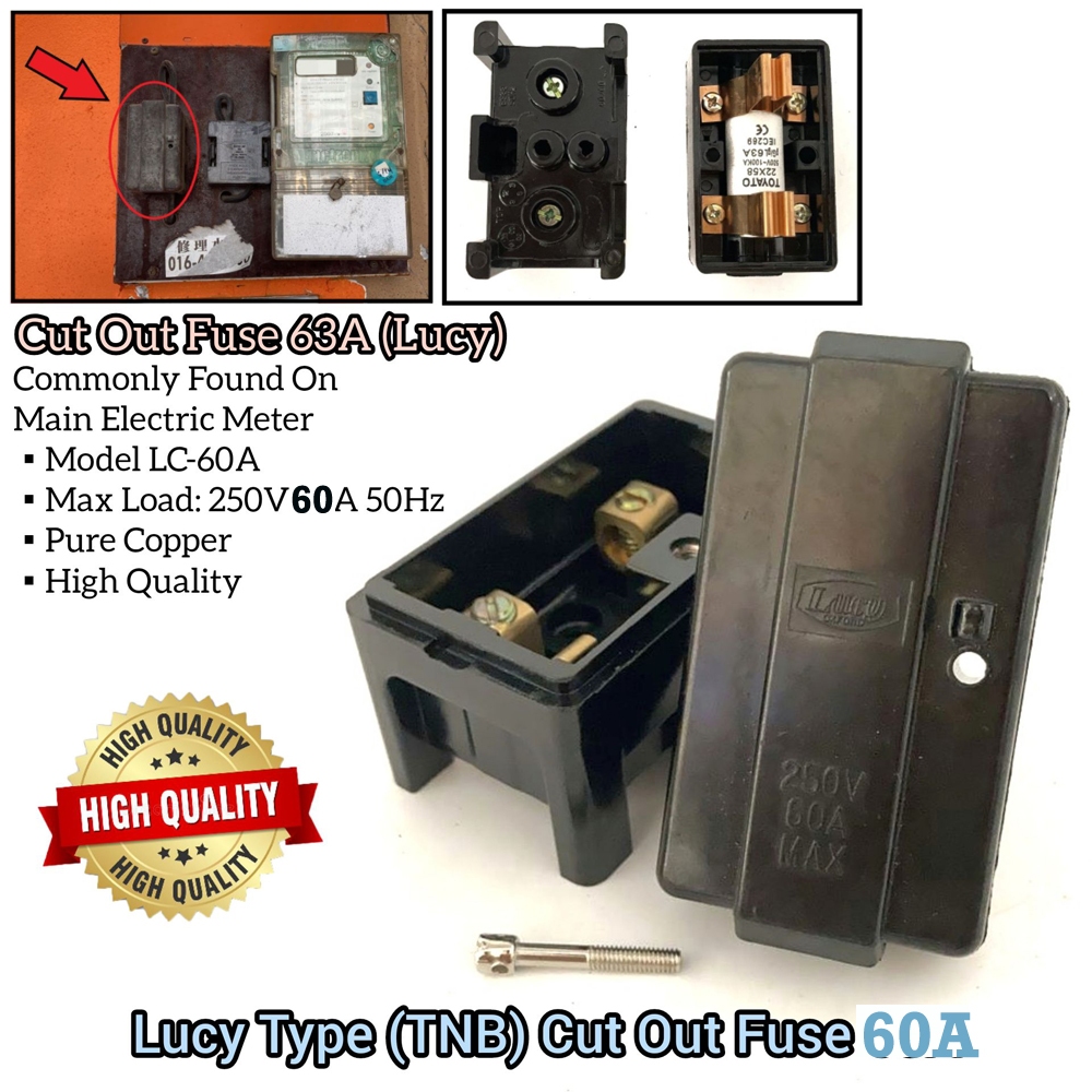 LUCY 60A CUT OFF FUSE FOR MALAYSIA METER BOARD | Shopee Malaysia