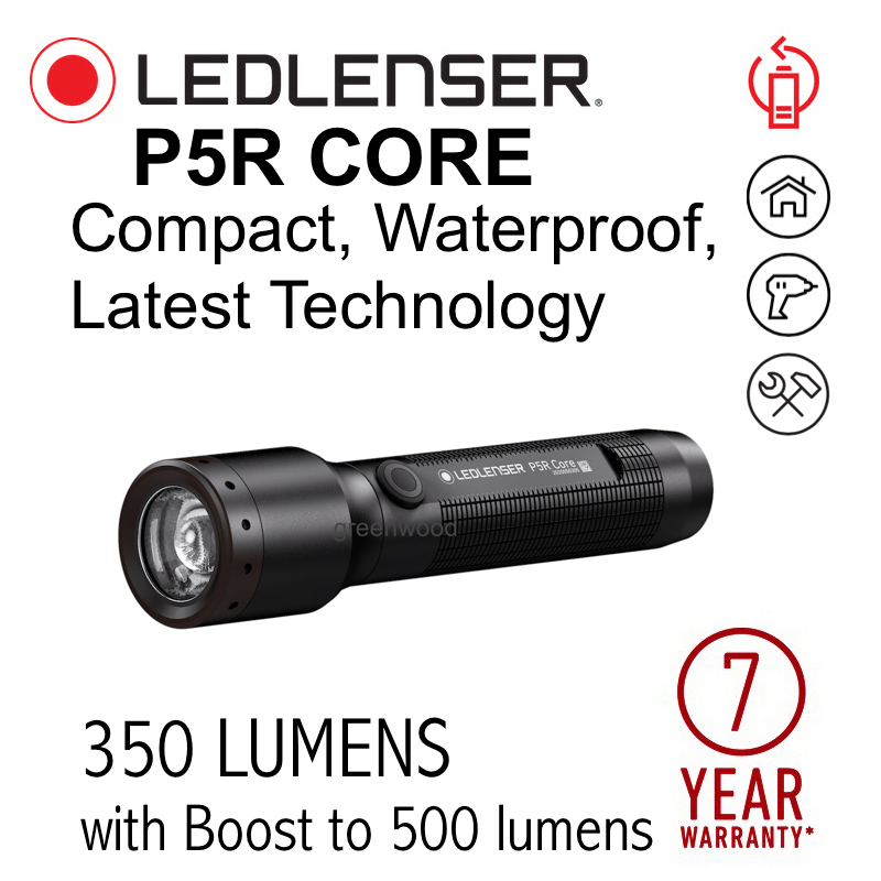 P5R Core LEDLENSER RECHARGEABLE Flashlight - 350 Lumens + BOOST 500 ...