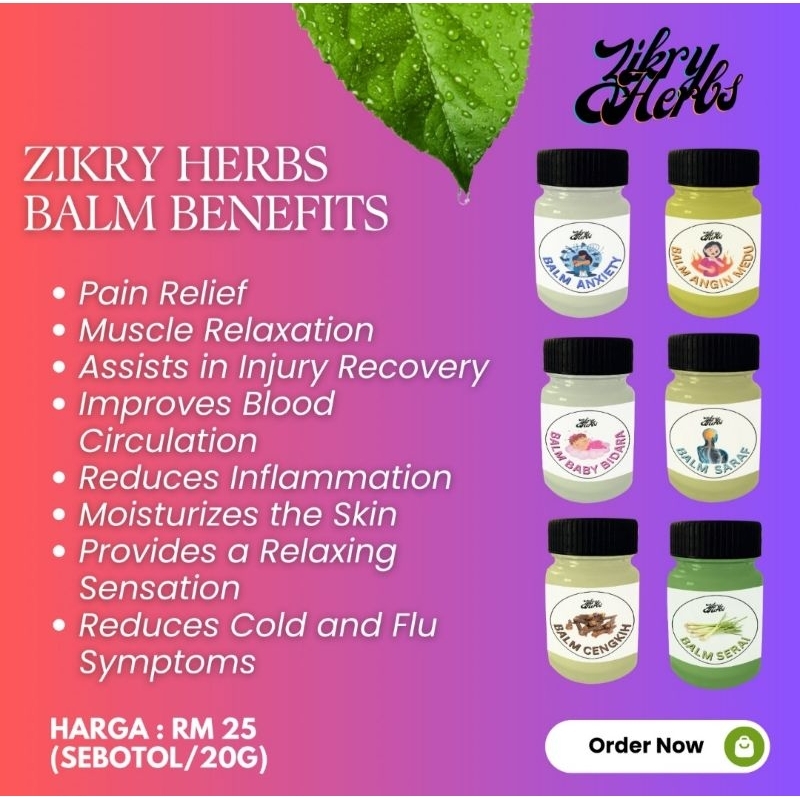Zikry Herbs Balm Cengkih Baby Anxiety Saraf Angin Medu Gerd Serai ...
