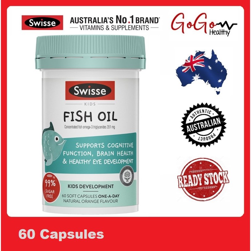 Swisse Kids Fish Oil 60 Capsules - Chewable (EXP JAN 2027) | Shopee ...