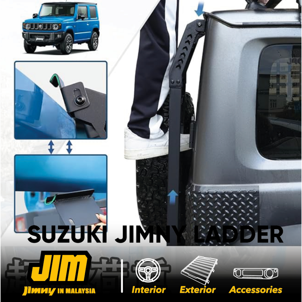 Suzuki Jimny Rear Ladder, JB64, JB74, Aluminum Lightweight Ladder ...