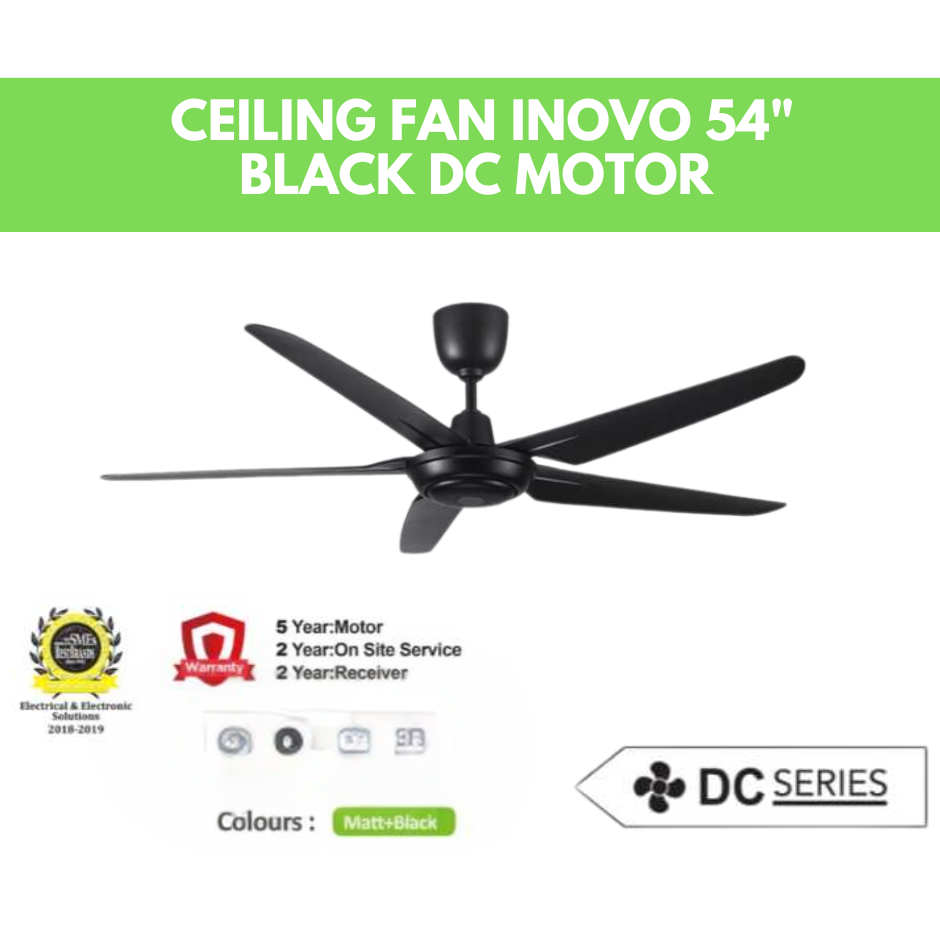 CEILING FAN INOVO V15 54” CEILING FAN 5 BLADES WITH DC MOTOR 8+8 SPEED ...