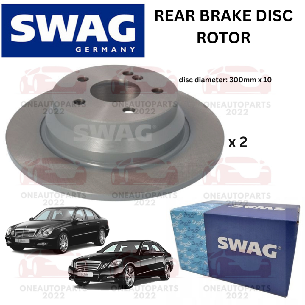 SWAG GERMANY REAR BRAKE DISC ROTOR MERCEDES BENZ W211 E200 KOMPRESSOR ...