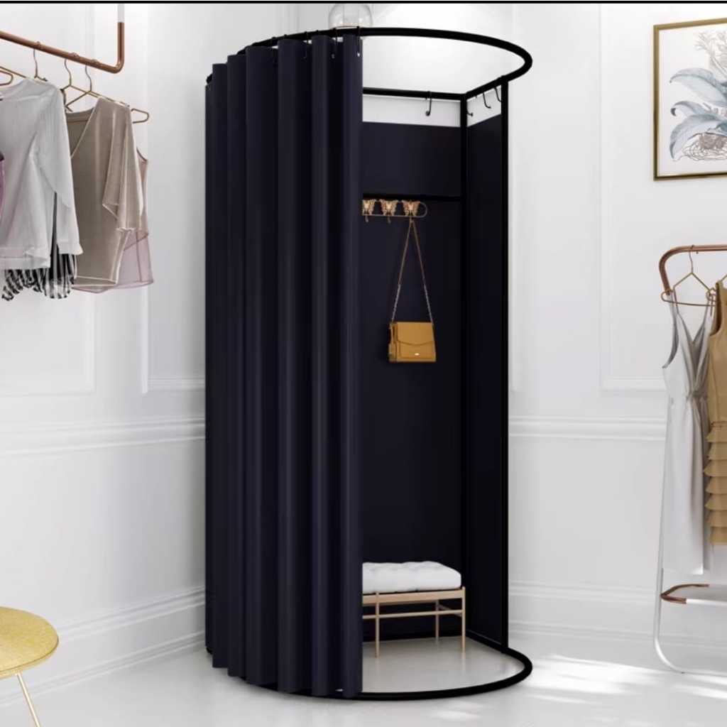 Portable Fitting Room for Clothing Store Square Rack Blue / blaCK ...