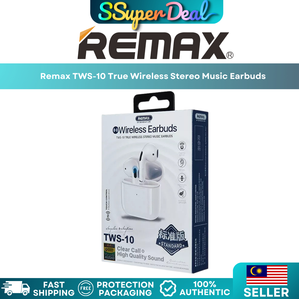 Remax TWS-10 True Wireless Stereo Music Earbuds | Shopee Malaysia