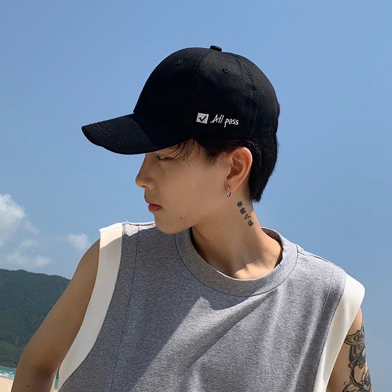 Korean Letters ALLPASS Embroidery Baseball Cap Outdoor Leisure Peaked ...