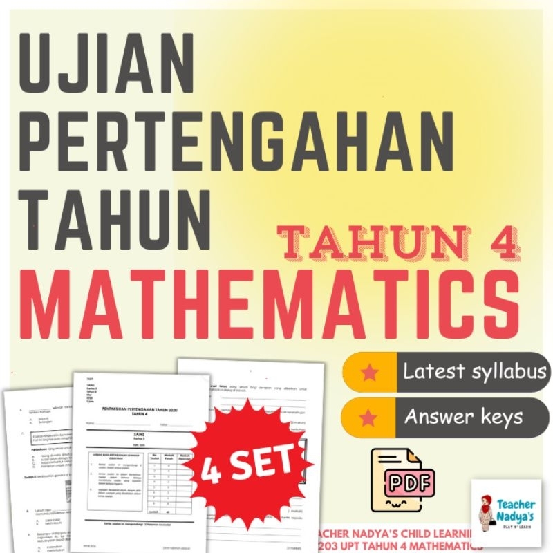 [ SOFTCOPY / PDF ] Ujian Pertengahan Tahun Matematik Tahun 4 | TN203 ...