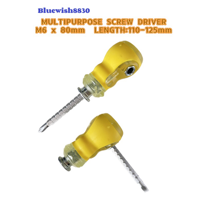Magnetic Multipurpose Adjustable 2 Way Screw Driver CRV M6 x 80mm ...