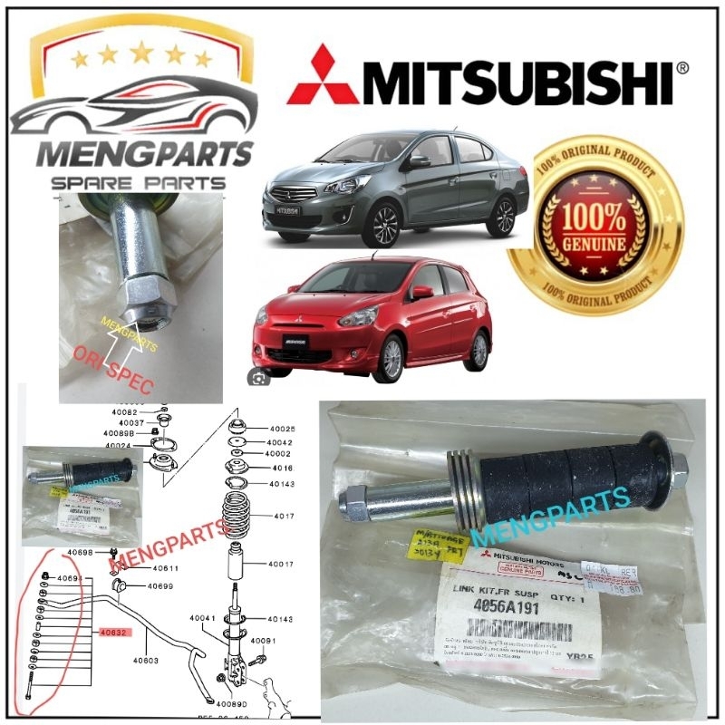 ORIGINAL MITSUBISHI ATTRAGE A13A MIRAGE A03A FRONT SUSPENSION LINK KIT ...
