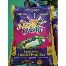 Sun Grain 100% India Parboiled Ponni Rice/Beras Rebus Ponni-5kg ...