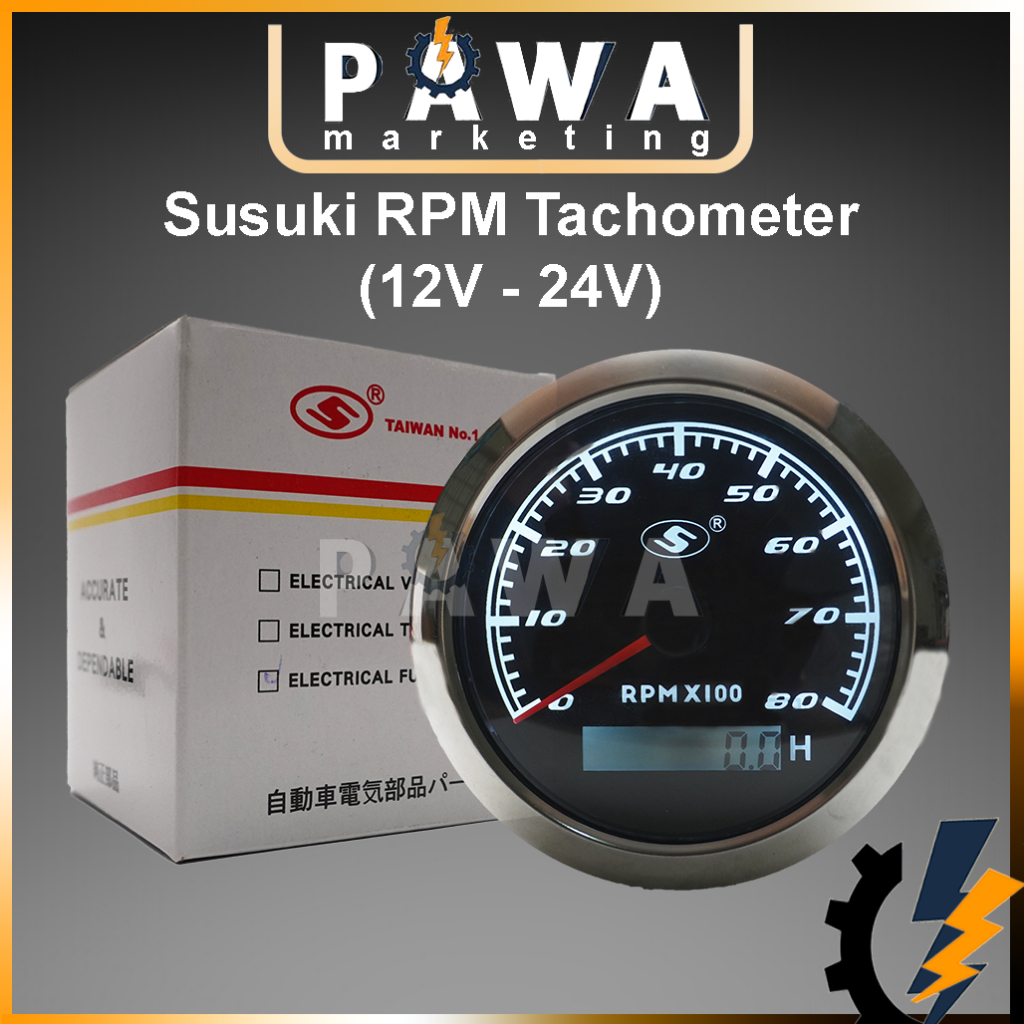 Susuki Electrical Tachometer Gauge Digital Hour Meter 85mm 4000 6000 ...