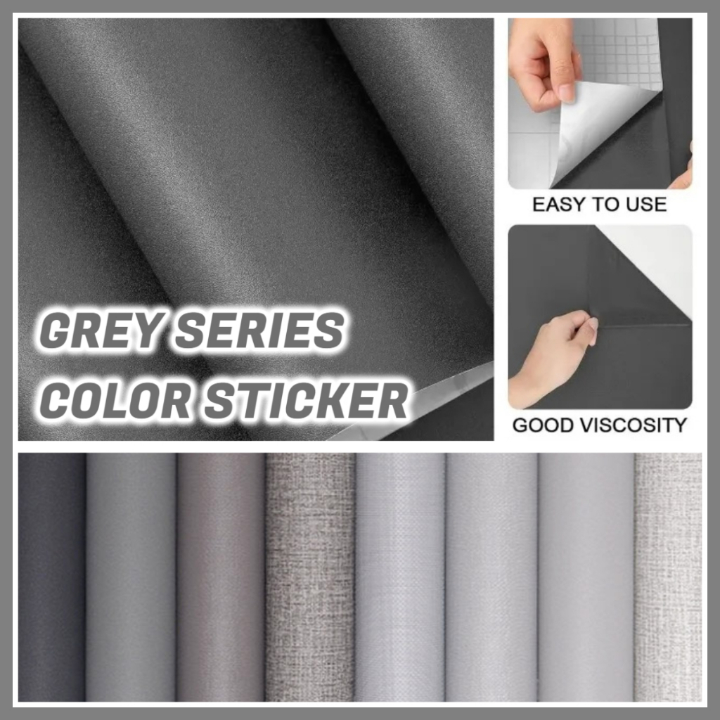 [Grey Wallpaper 🔥] Grey Color Glossy Matte Design Kitchen Cabinet PVC ...