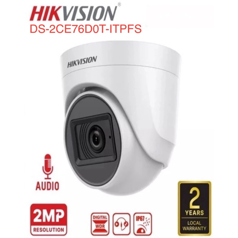 HIKVISION CCTV 2MP Analog Turbo Full HD 1080P EXIR Audio Mic Indoor ...