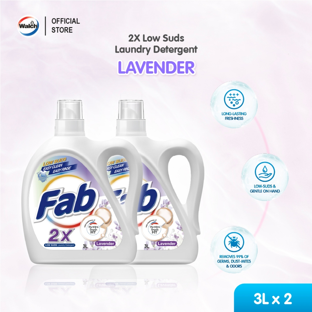 [TWIN PACK] Fab 2X LOW SUDS Laundry Detergent 3L | Shopee Malaysia