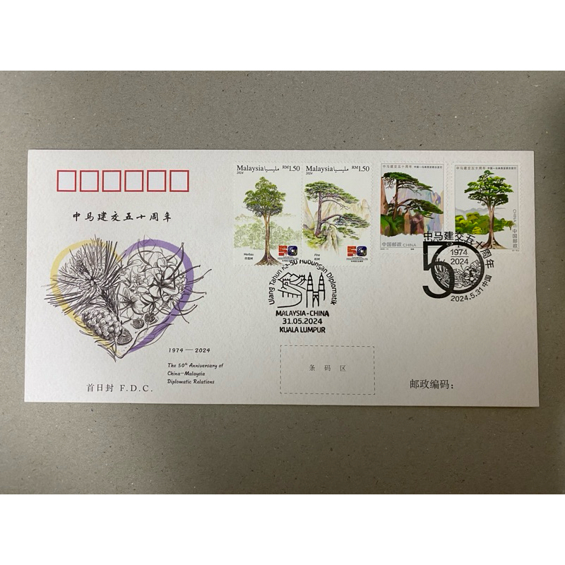 {JK} China 2024-11 - The 50th Diplomatic Relation Between China & Malaysia Joint Issue Stamps ...