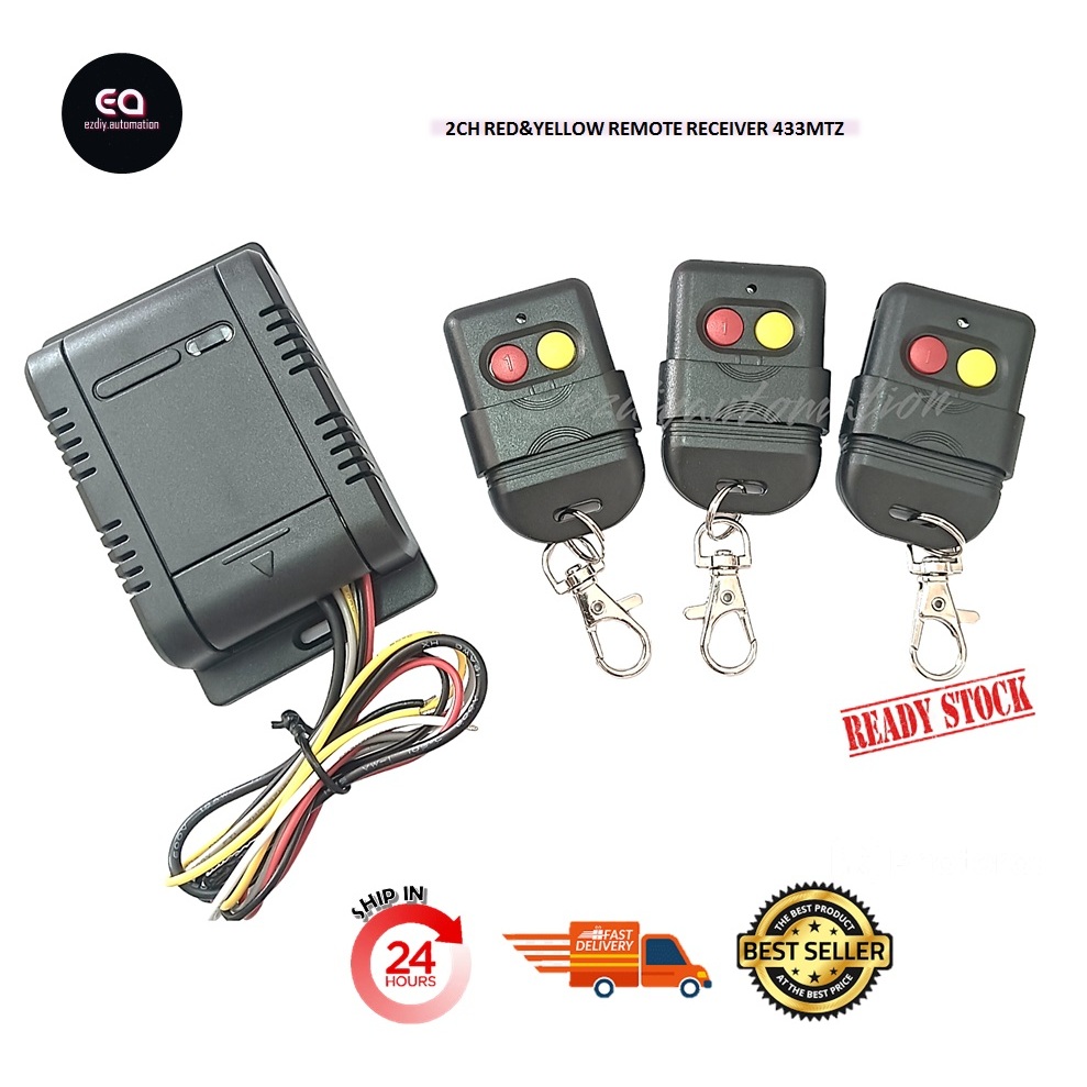 Autogate 2CH Red Yellow Remote Control 433mtz( REMOTE CONTROL ...