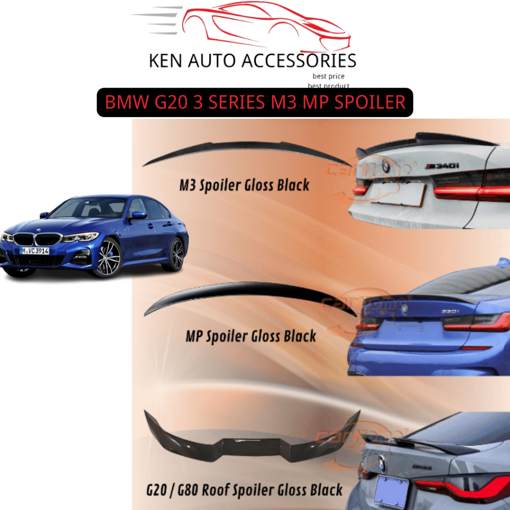 BMW G20 3 SERIES M PERFORMANCE M3 G20/G80 REAR SPOILER GLOSSY BLACK ...