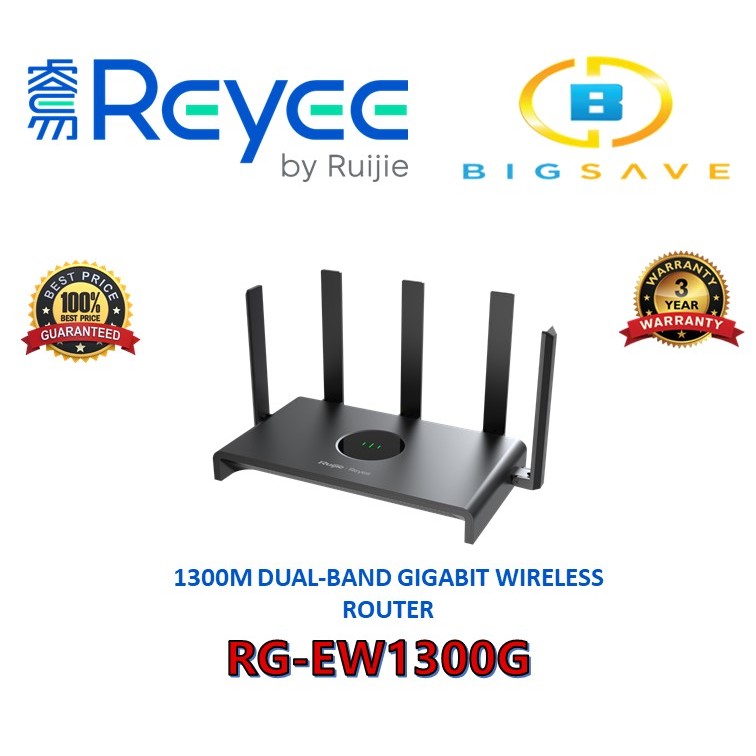 RUIJIE REYEE RG-EW1300G 1300M DUAL-BAND GIGABIT WIRELESS ROUTER ...