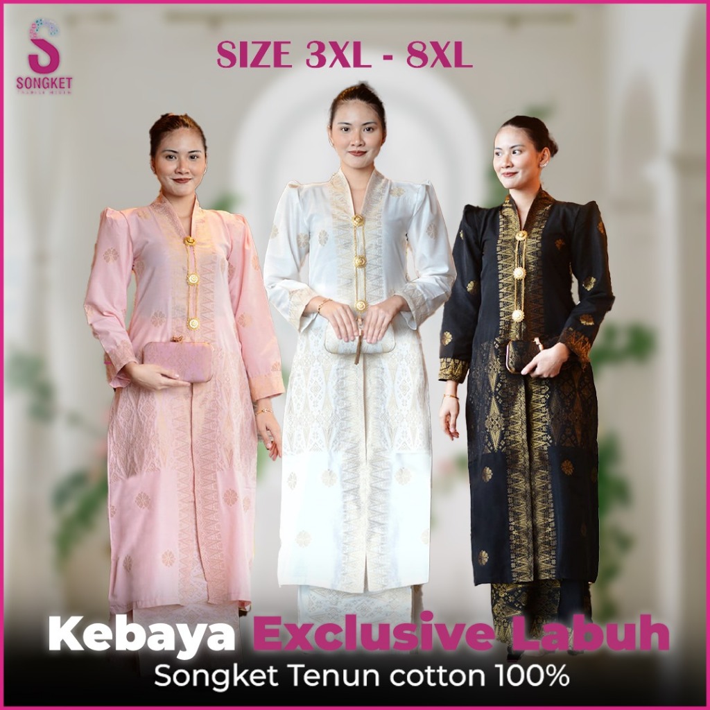 Size 3XL - 8XL | Kebaya Songket | Kebaya Exclusive Labuh | Songket ...