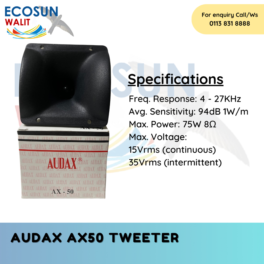 AUDAX AX-50 (SUARA INAP/SUARA TARIK) PIEZO TWEETER FOR SWIFTLET FARMING ...
