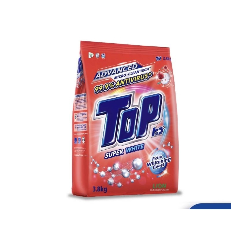 TOP DETERGENT POWDER SUPER WHITE 3.6KG | Shopee Malaysia