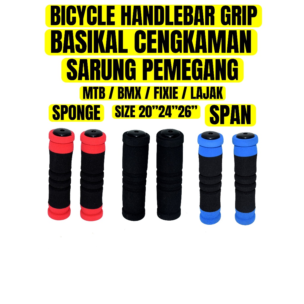 BICYCLE HANDLEBAR GRIPS SILICONE RUBBER SARUNG TANGAN CENGKAMAN ...