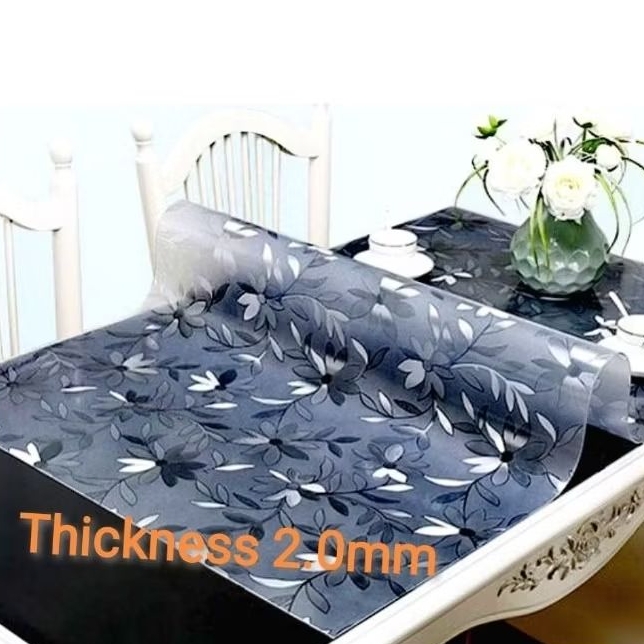 Alas Meja Plastik tebal bercorak transparent 2.0mm soft transparent ...