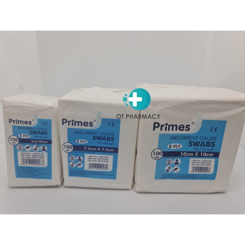 Primes Absorbent Gauze Swab 100pcs | Shopee Malaysia