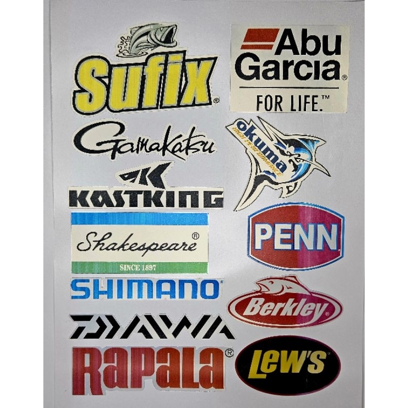 Top Brand Fishing sticker set foil Silver penuh A4 waterproof siap ...