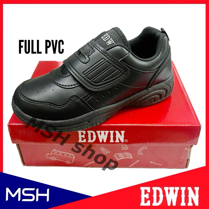 Original EDWIN School Black Shoes / Kasut FULL PVC #3002 | Shopee Malaysia