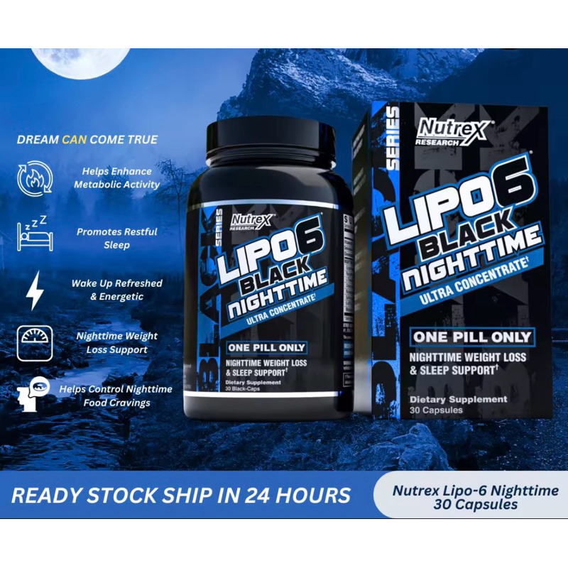 Nutrex Lipo-6 Nighttime , Fat Burner Weight Loss During Sleep Bakar ...