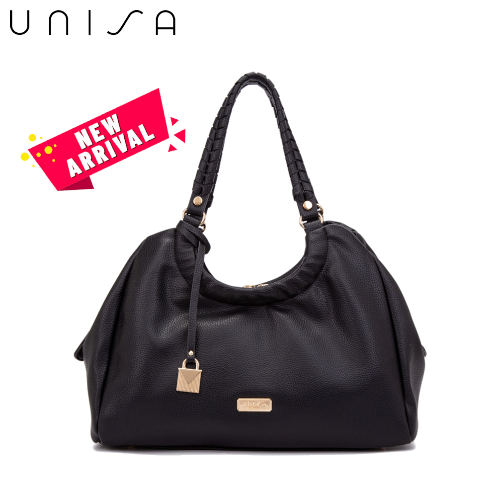 UNISA Pebbled Convertible Shoulder Bag (Black/Khaki/Pink/Taupe ...