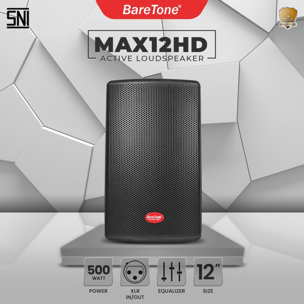 BareTone 2 Way Active Loud Speaker With Mixer Control (12"/500W/1 Pc ...