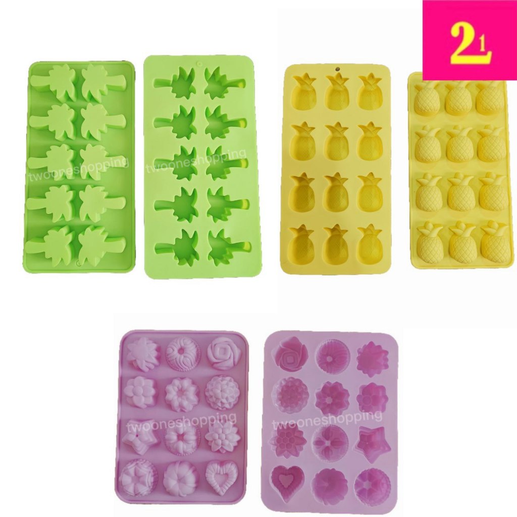 Pineapple/Coconut Silicone Chocolate Ice Candy Mould 3D Cake Jelly Mold ...