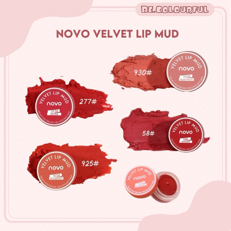 🇲🇾NOVO Velvet Matte Jelly Lip Mud Lip Cream Lip Glaze Waterproof ...