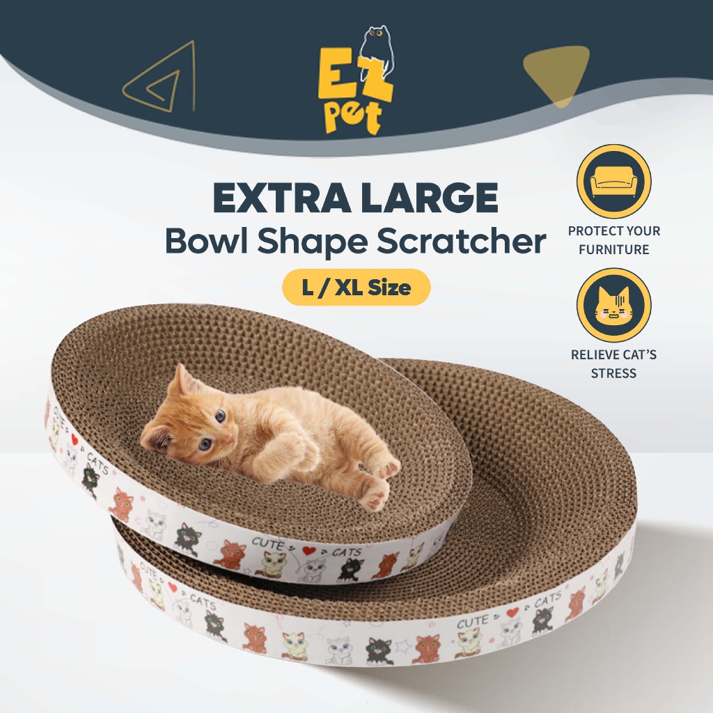 EZPET🐱Bowl Shape Cat Scratcher Scratching Board Cat Scratches Kucing ...