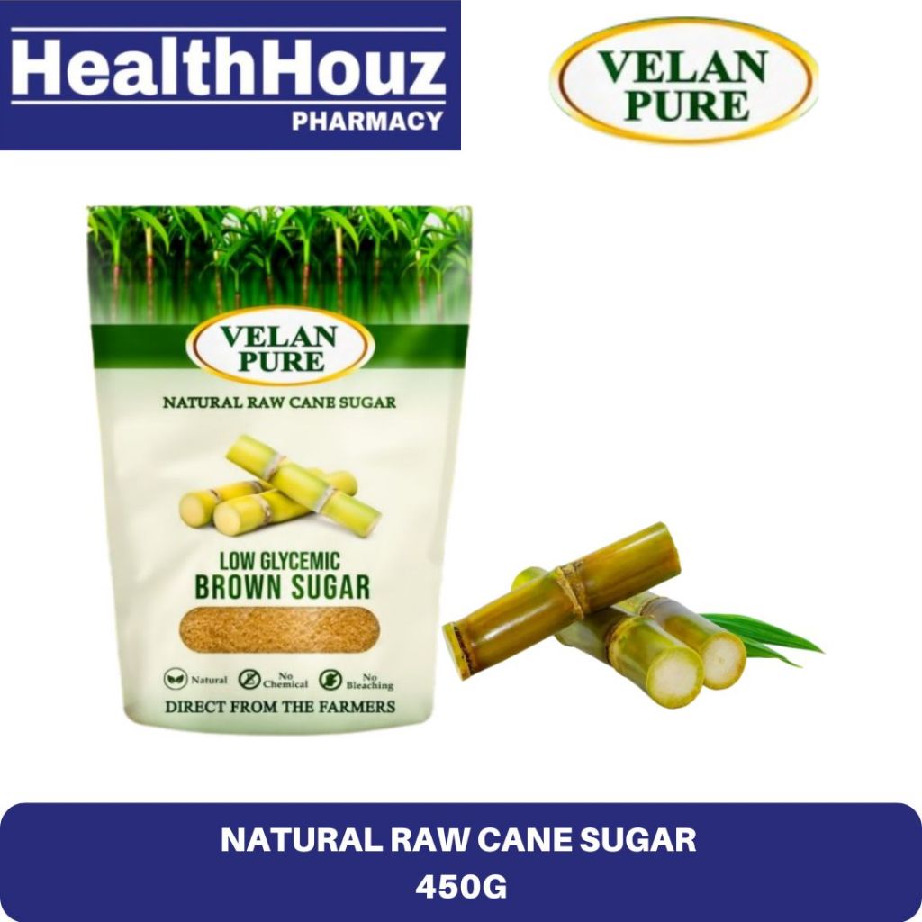 Velan Pure, Natural Raw Cane Sugar Low Glycemic Brown Sugar, 450g ...