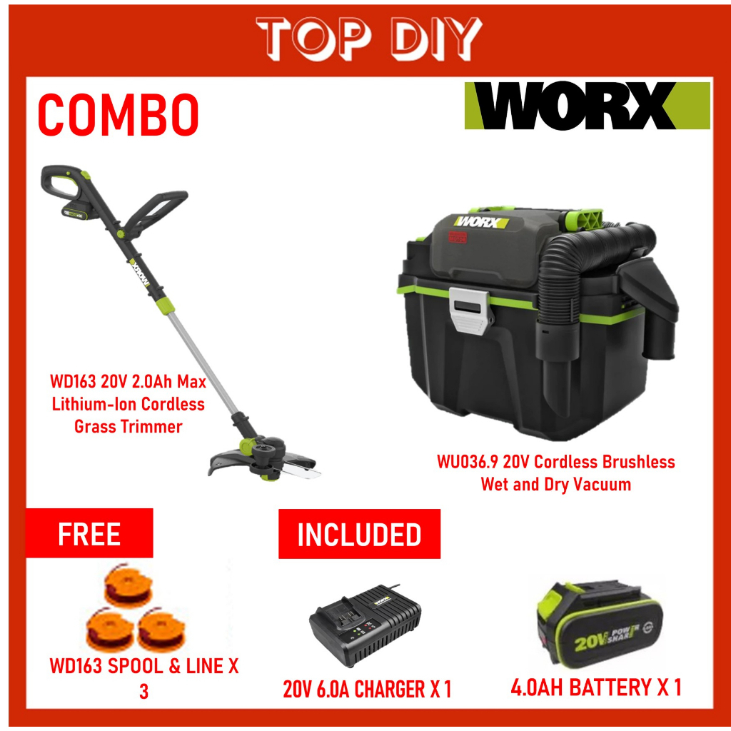 Worx Grass Cutter Wd163 20v Cordless Electric Grass Cutter Grass