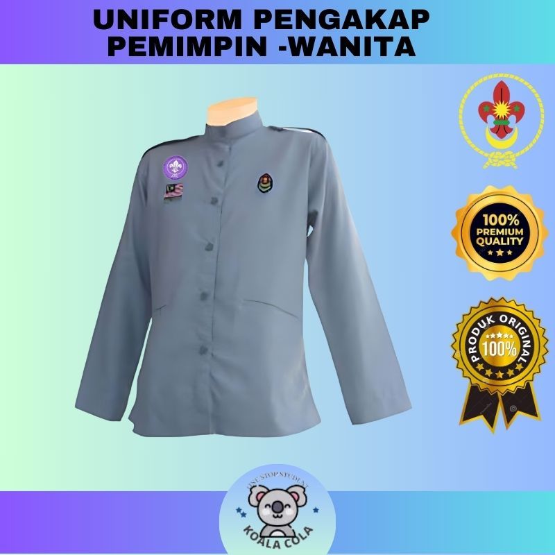 SCOUT OFFICER UNIFORM FEMALE LONG SLEEVE BAJU PENGAKAP PENGETUA WANITA ...
