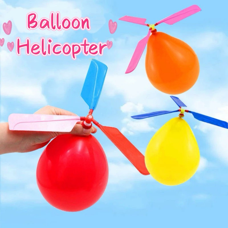 Balloon Helicopter Toy Portable Outdoor Playing Flying Kids Party ...